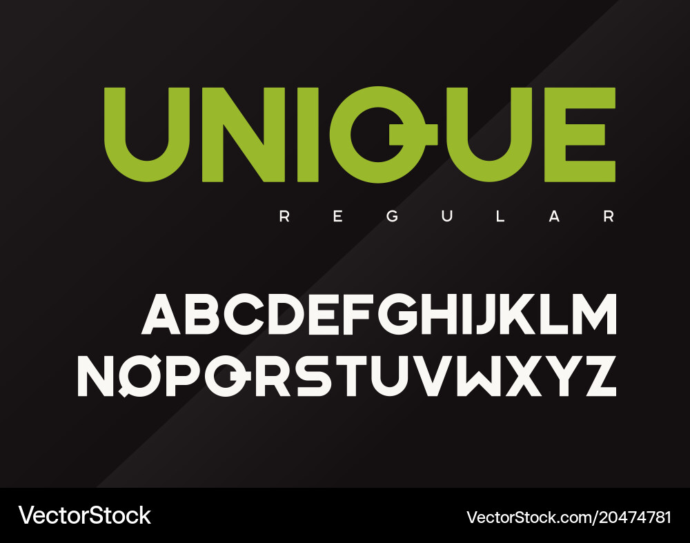 Unique bold industrial typeface design Royalty Free Vector