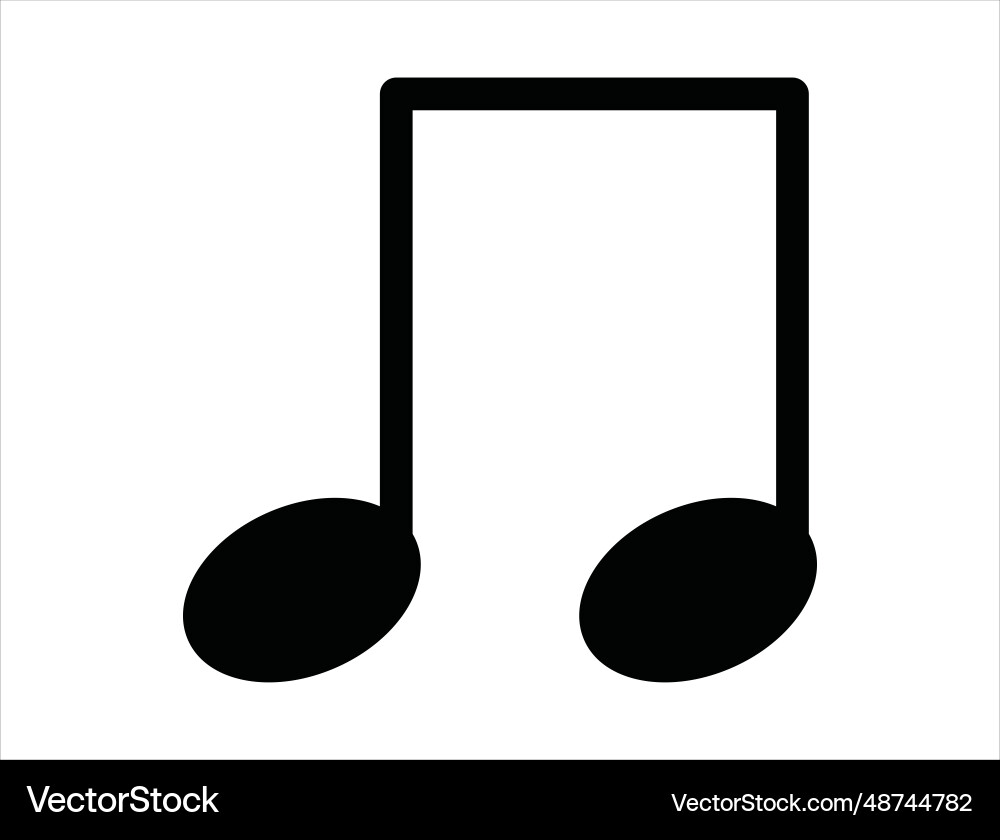 Beam note silhouette art Royalty Free Vector Image