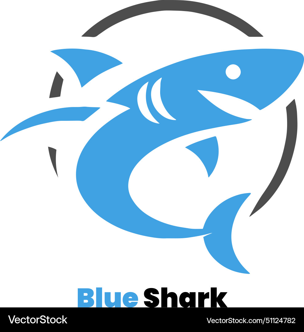 Blue shark modern logo Royalty Free Vector Image