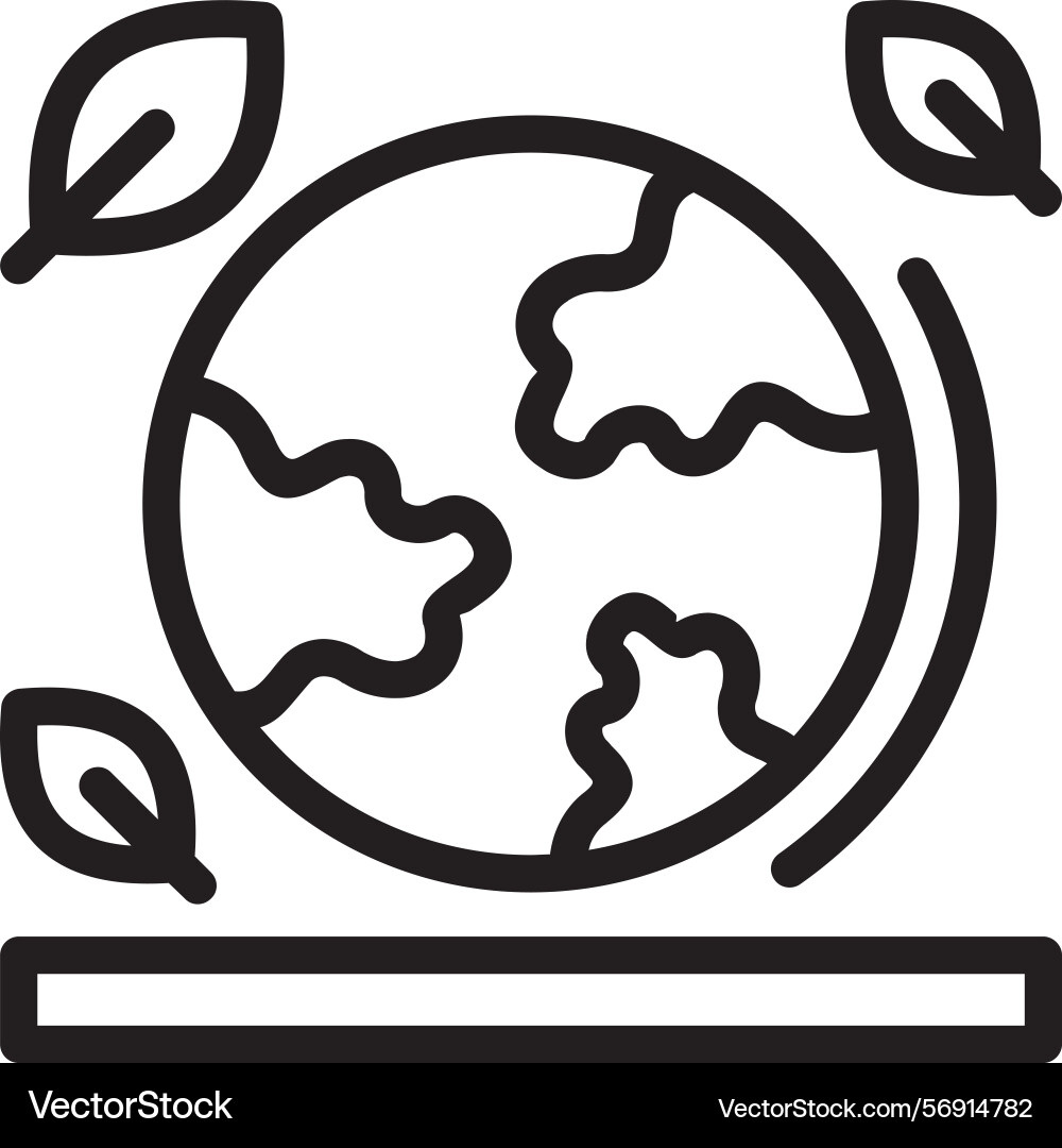 Earth globe linear style icon design Royalty Free Vector