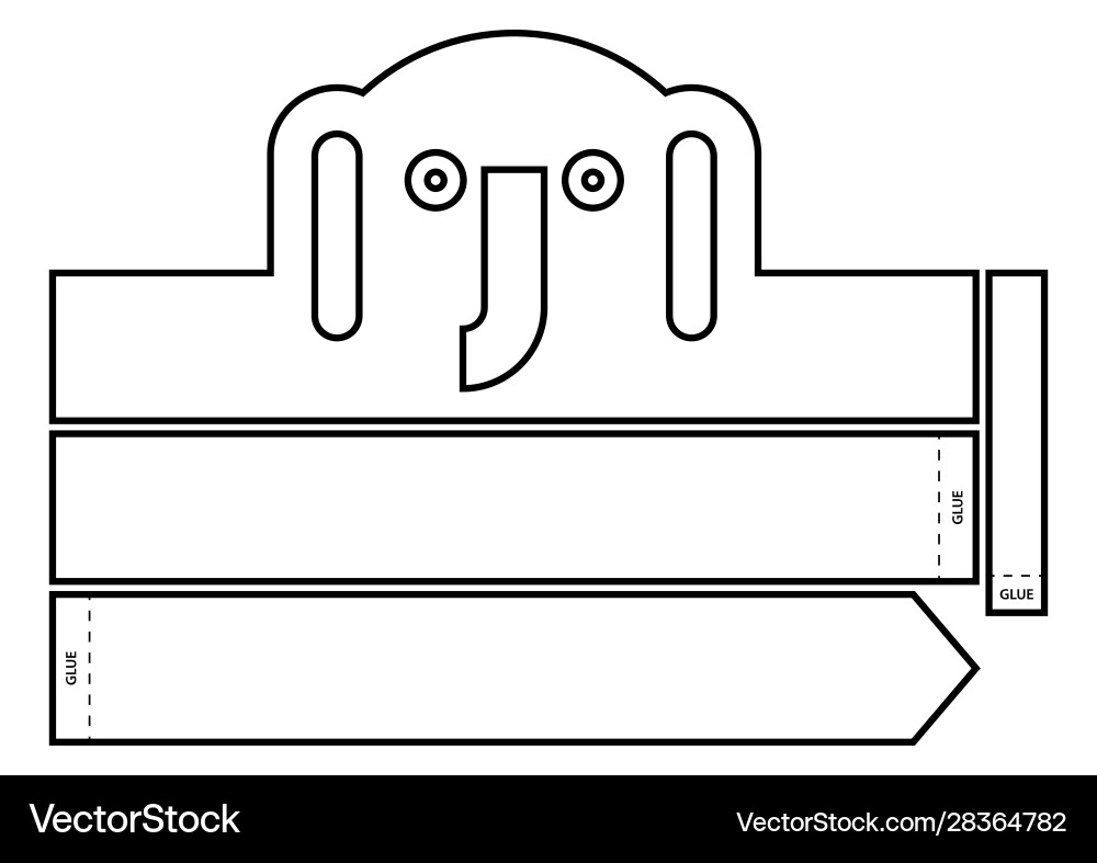 Elephant Paper Headband - DIY Crown Royalty Free Vector