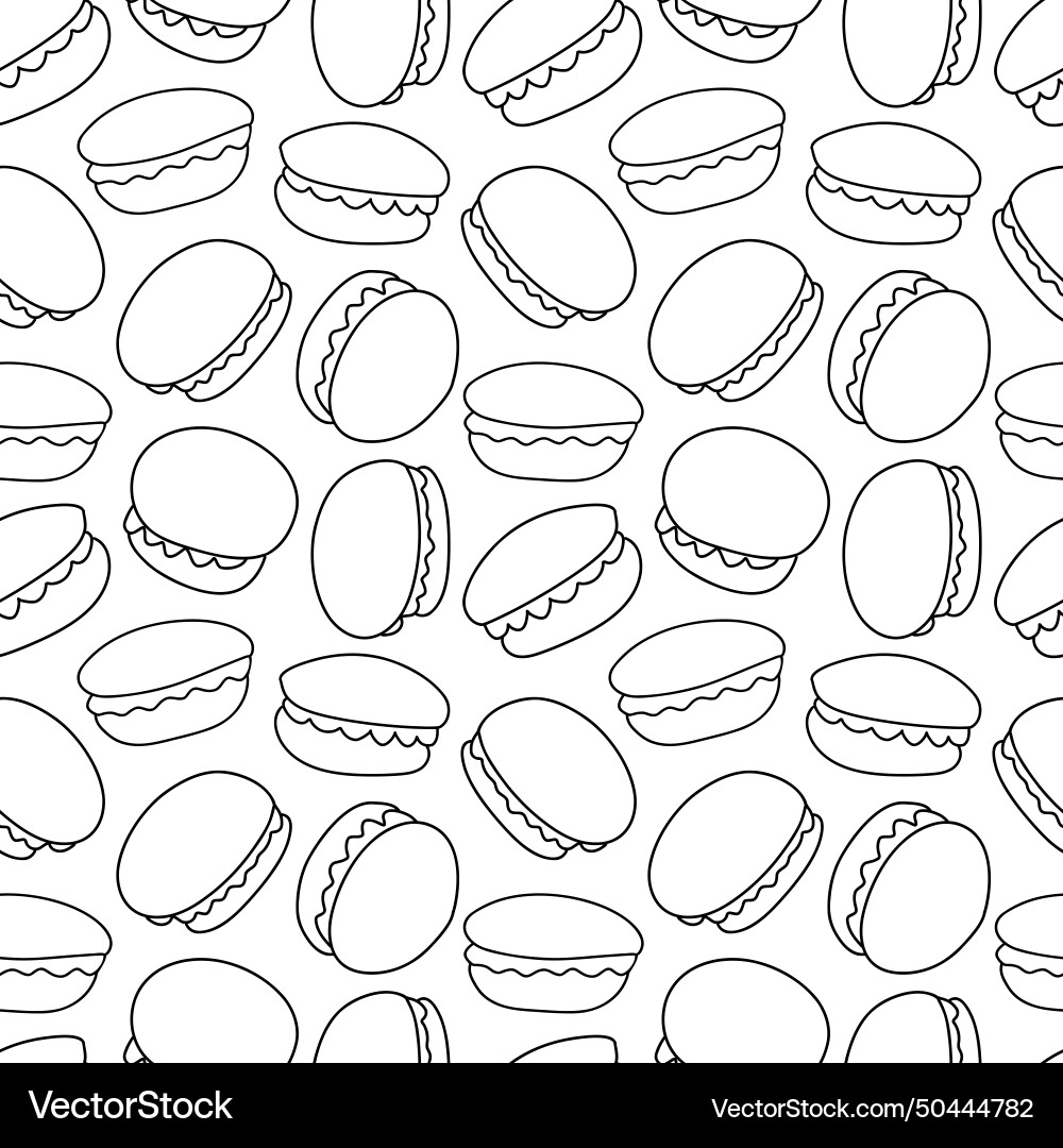 French macarons cookies doodle sketch seamless Vector Image