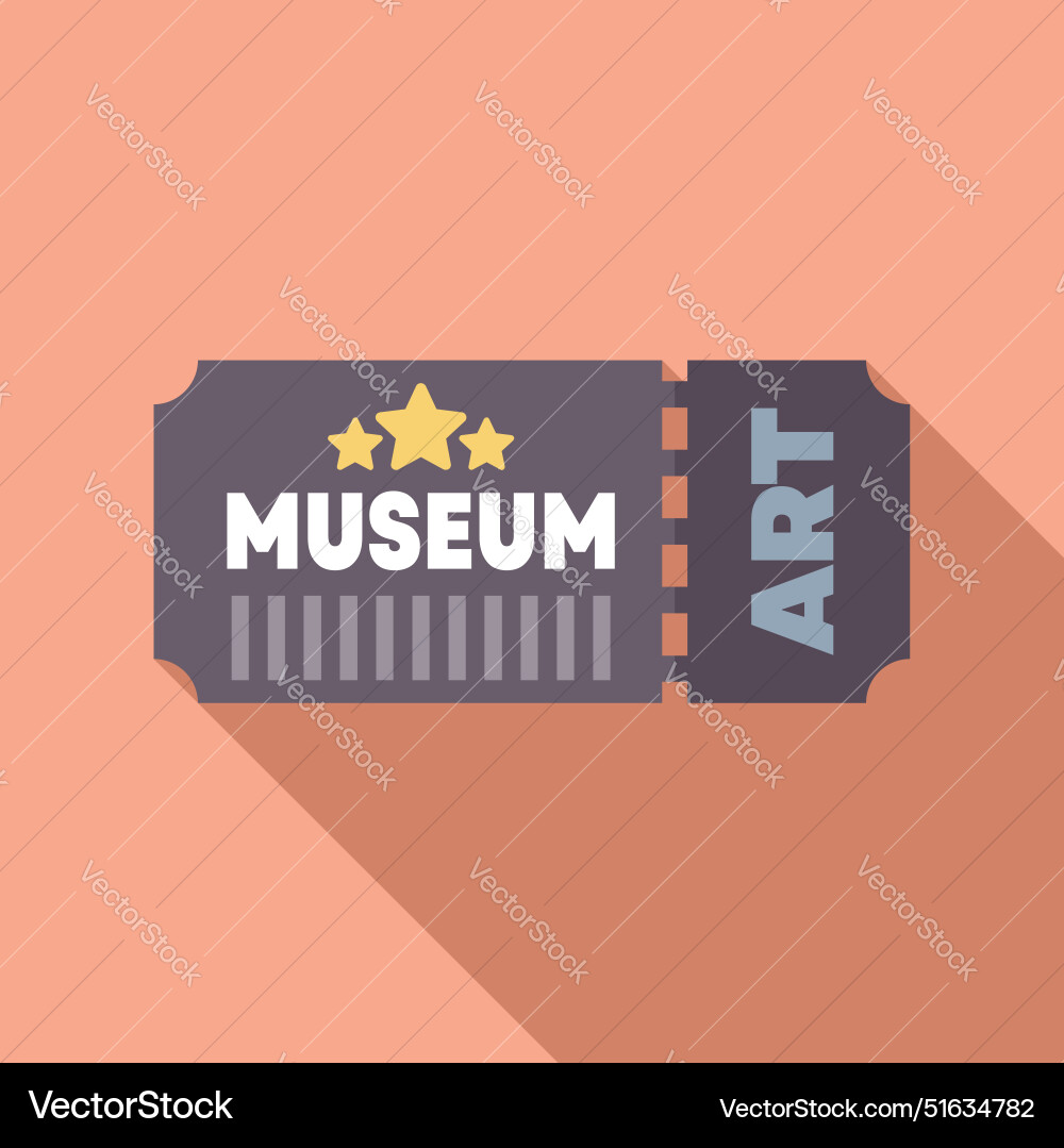 Museum ticket admitting holder to art gallery Vector Image