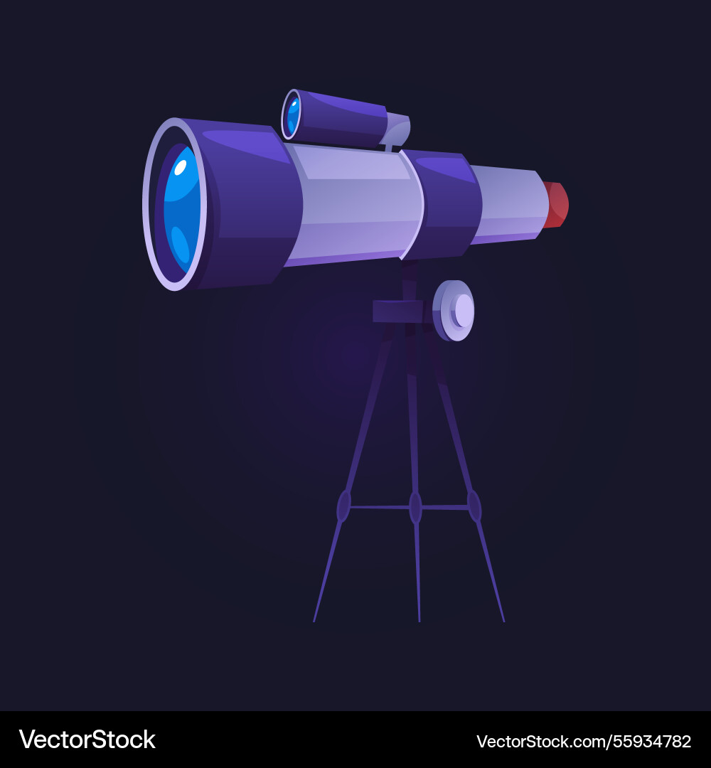 Space exploration equipment telescope on stand Vector Image
