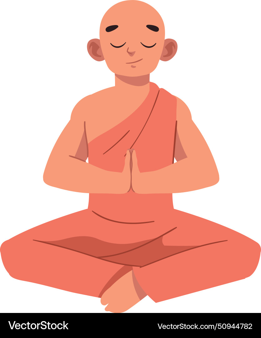 Waisak man in meditation Royalty Free Vector Image