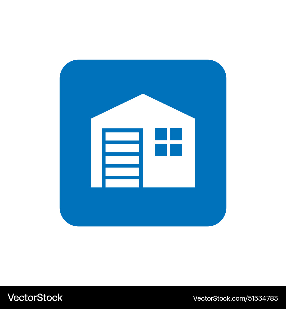 Blue storage garage logo graphic design Royalty Free Vector
