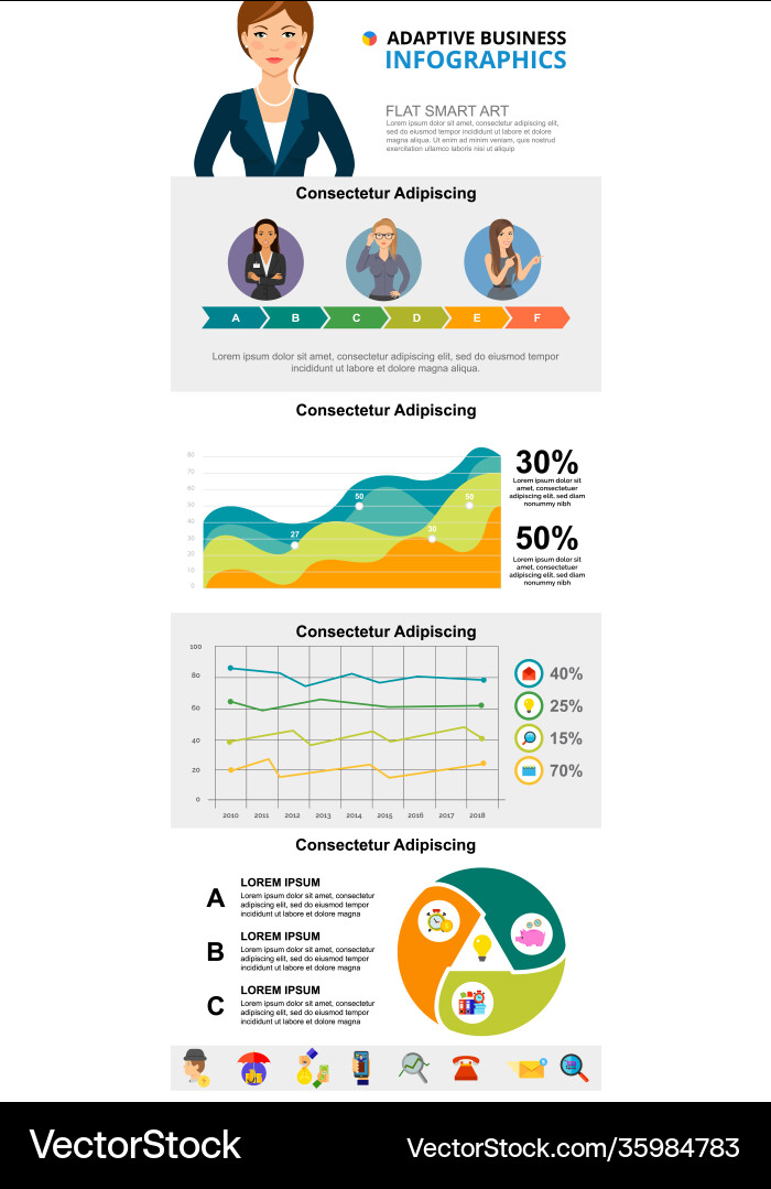 Business progress and analytics concept Royalty Free Vector
