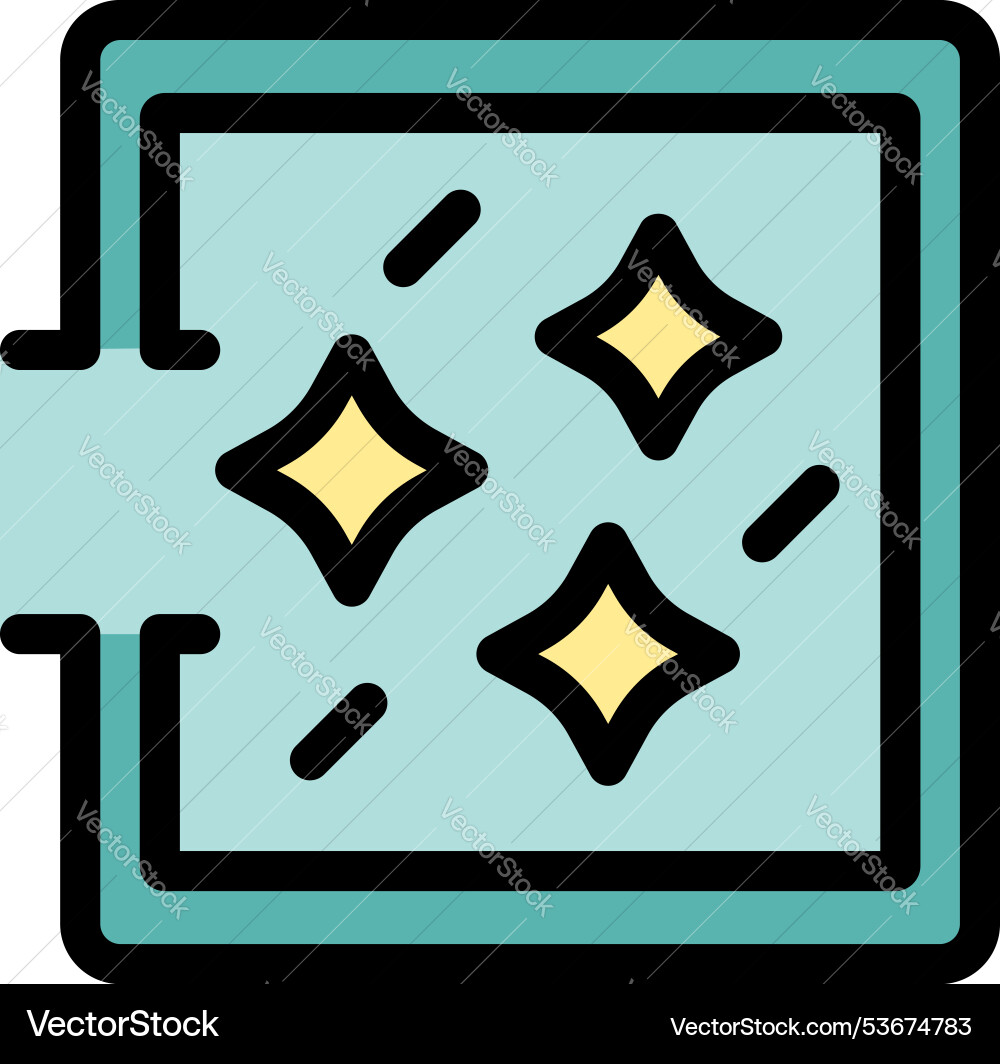 Clean and shiny window glass sparkling icon Vector Image