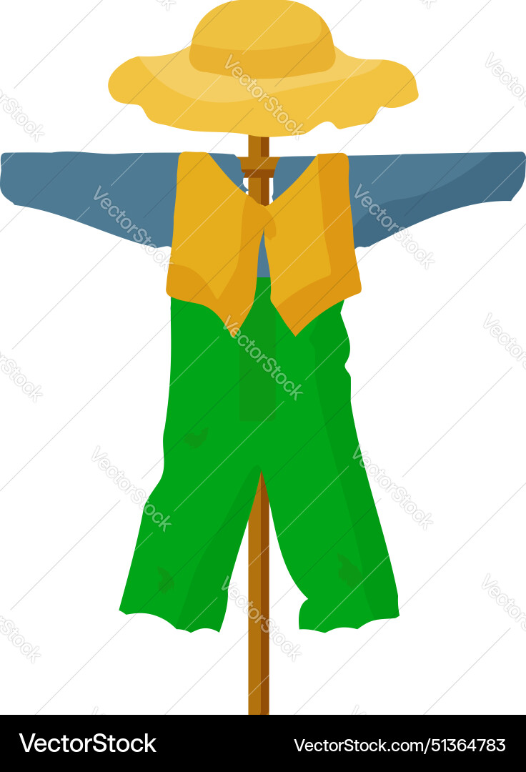 Colorful scarecrow isolated on white background Vector Image
