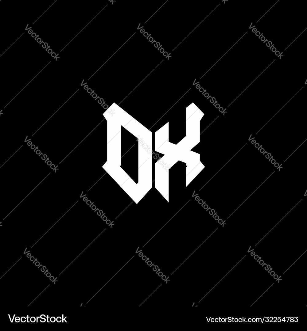 Dx logo monogram with shield shape design template