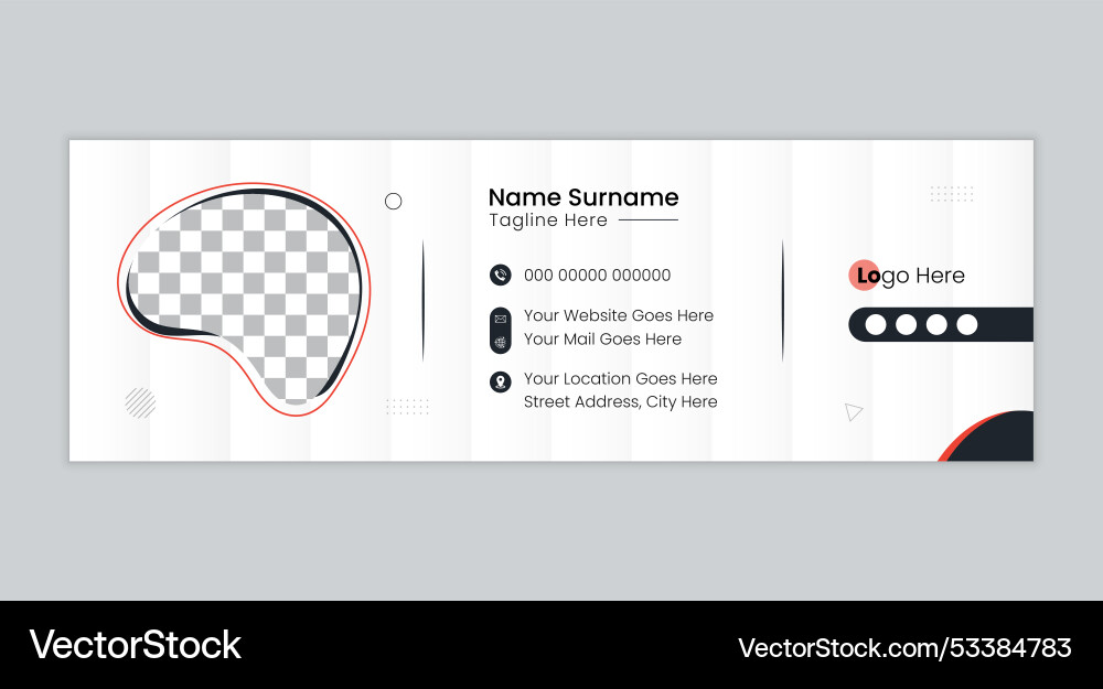 Email signature or email footer template design Vector Image