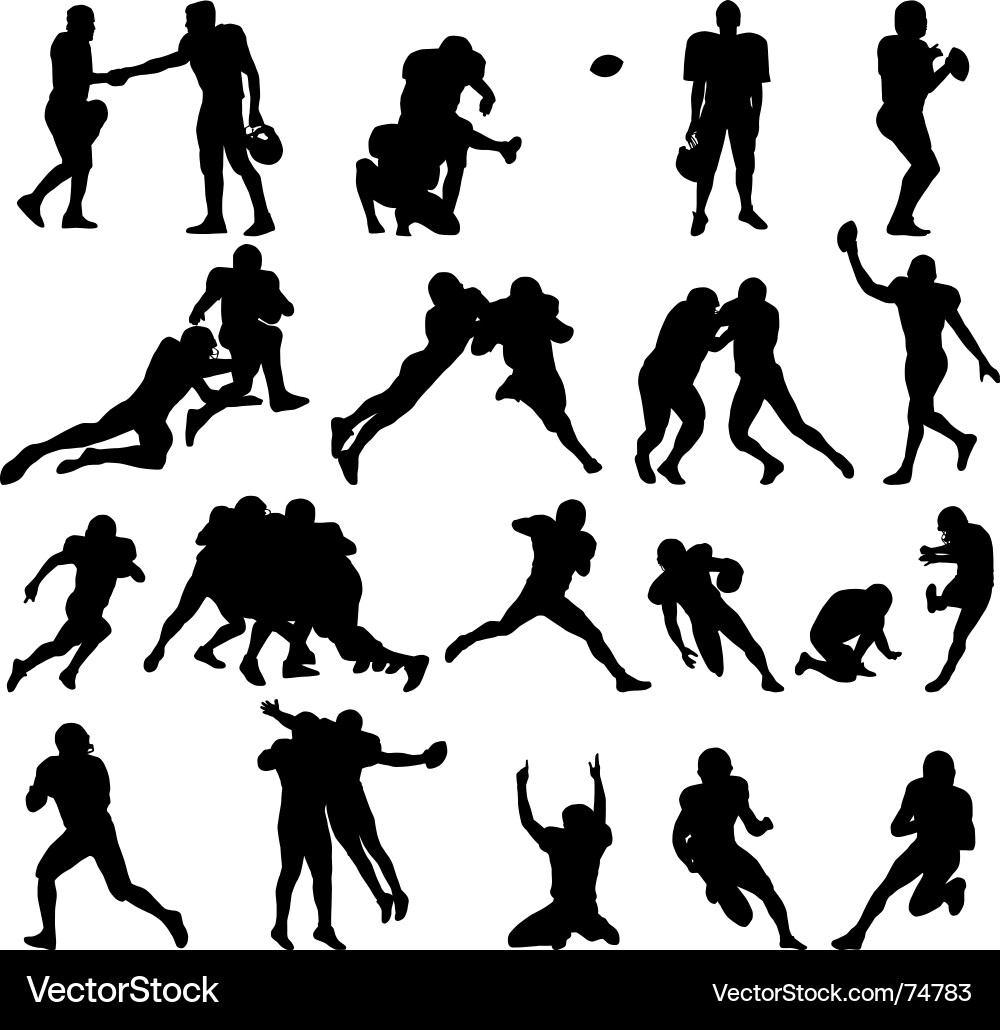 Football silhouettes Royalty Free Vector Image