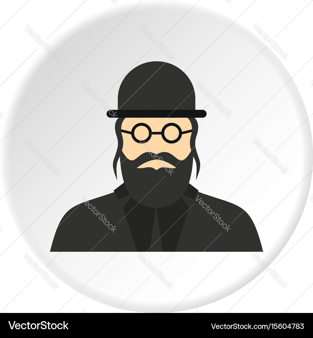 Jewish rabbi icon circle Royalty Free Vector Image