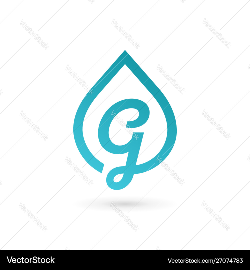 Letter g water drop logo icon design template Vector Image