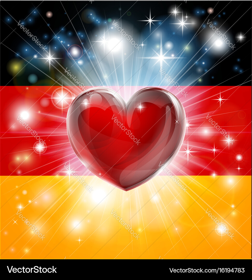 Love germany flag heart background Royalty Free Vector Image