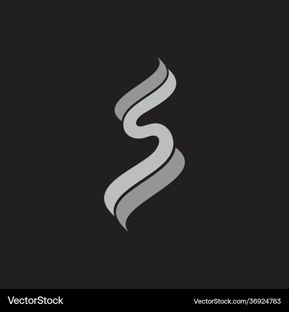 Simple S Ribbon Logo Royalty Free Vector Image