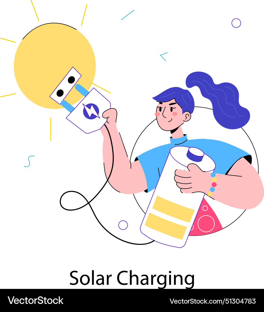 Solar charging Royalty Free Vector Image - VectorStock