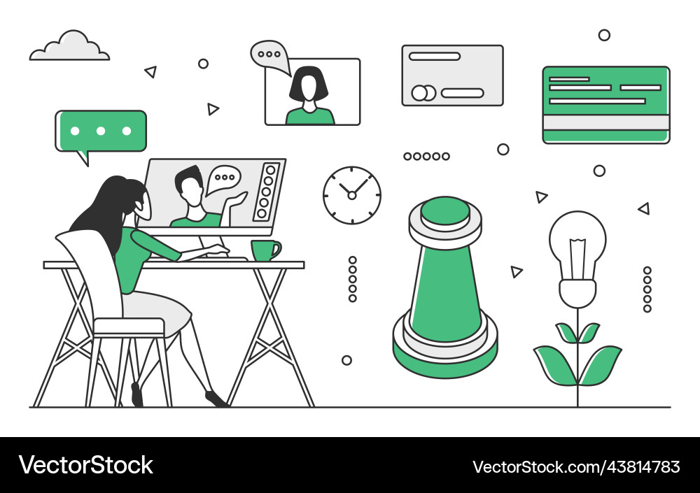 Task solution team collaboration Royalty Free Vector Image