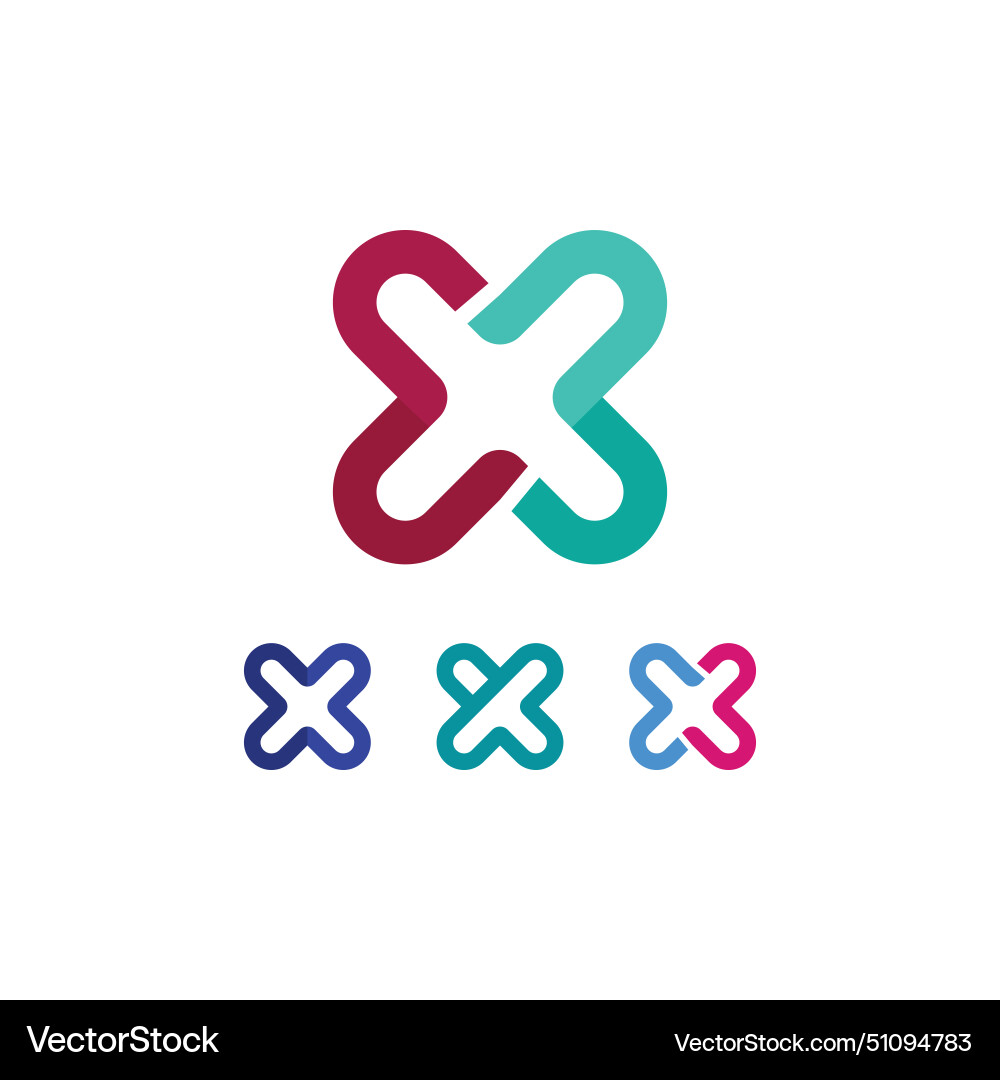 X logo and letter template design graphic Vector Image