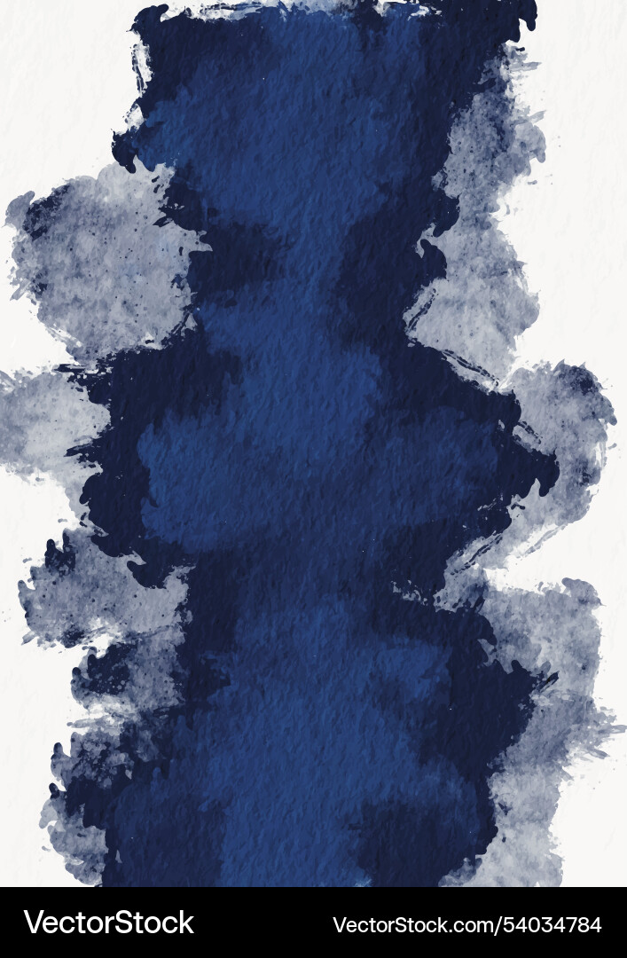 Abstract indigo blue brush stroke on paper Vector Image