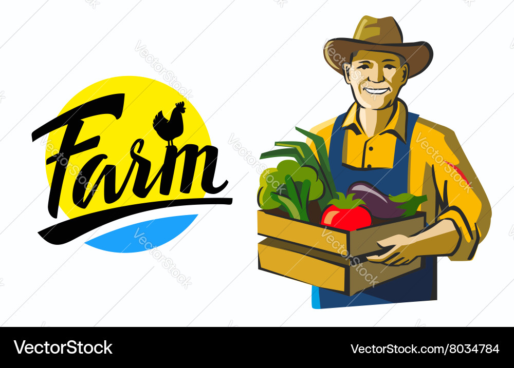 Color black farmer Royalty Free Vector Image - VectorStock