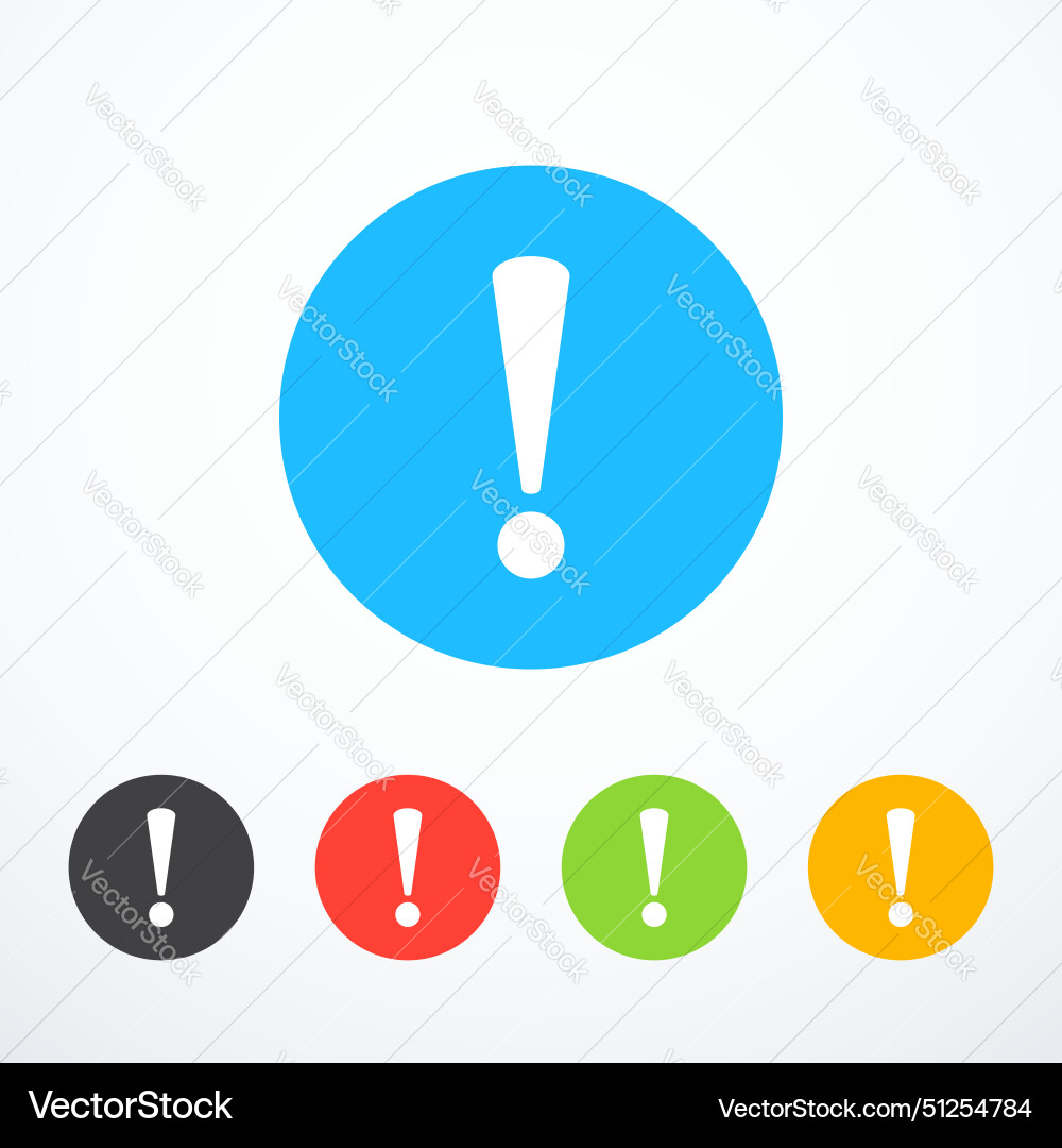 Exclamation mark warning icon set Royalty Free Vector Image