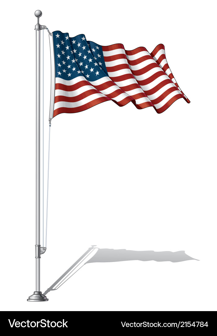 Flag pole usa Royalty Free Vector Image - VectorStock