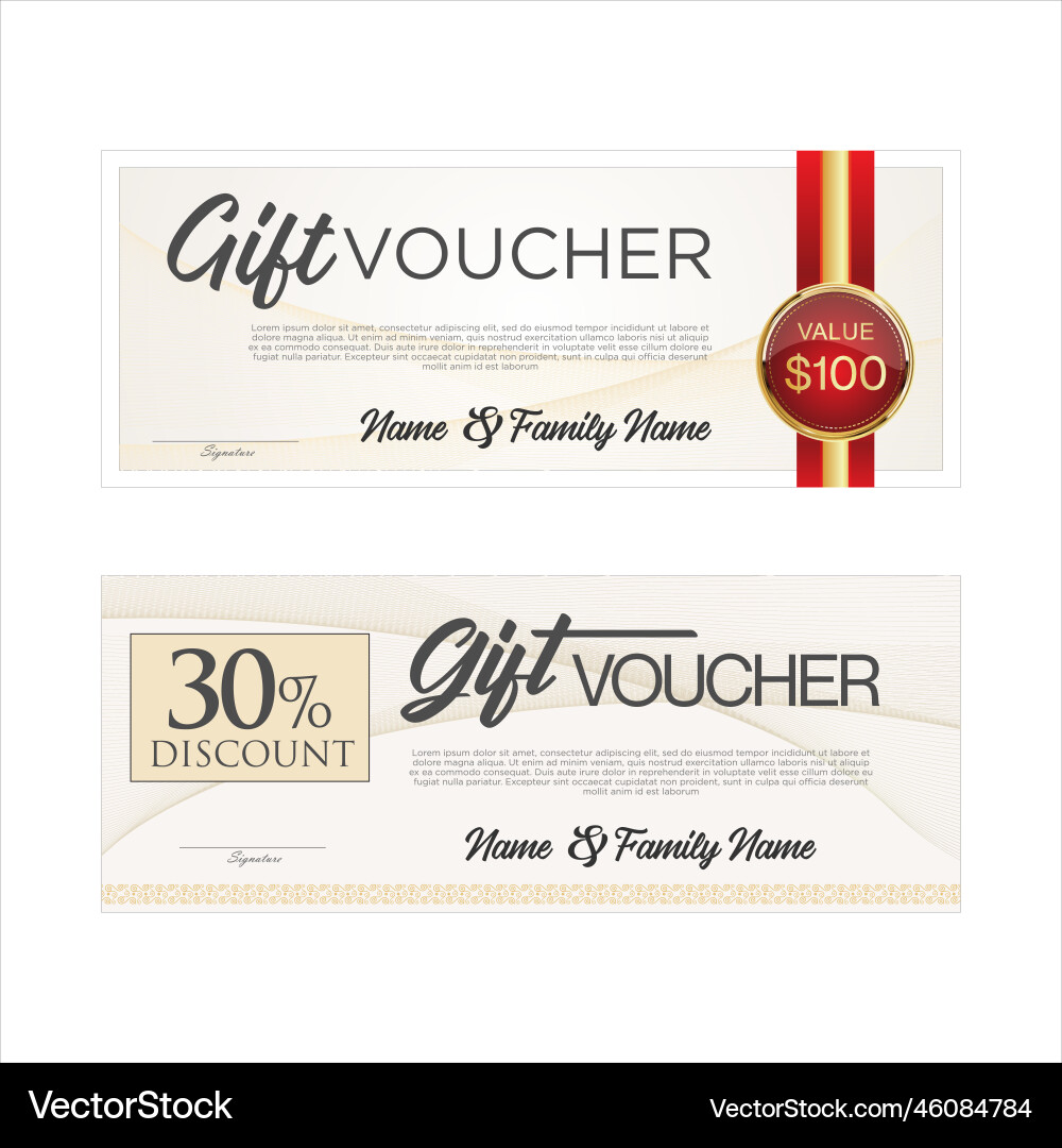 Gift voucher template Royalty Free Vector Image