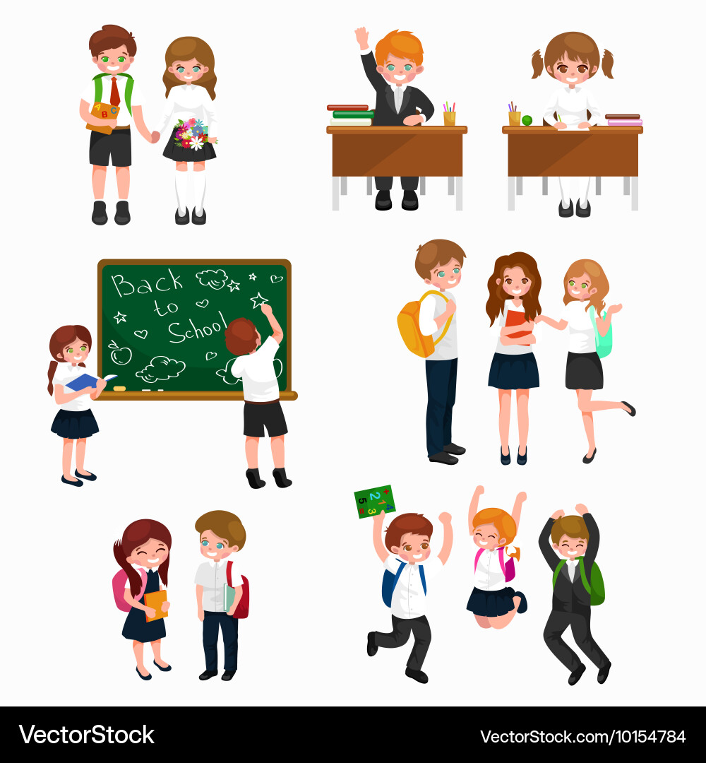 Happy children doing Royalty Free Vector Image