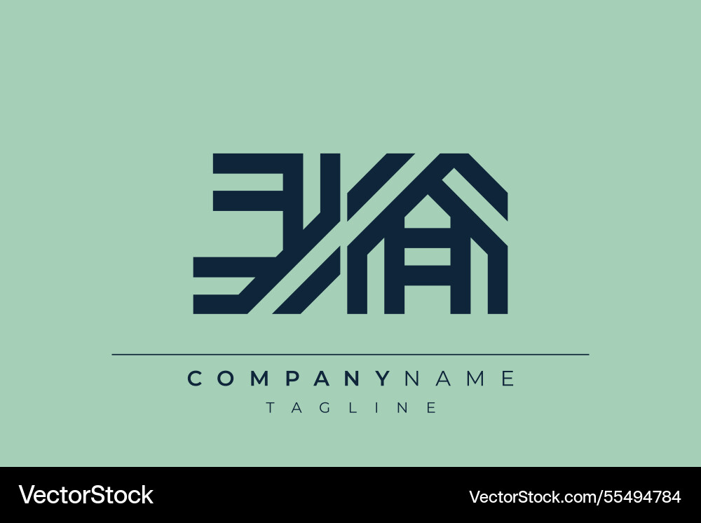 Ja minimal line logo Royalty Free Vector Image
