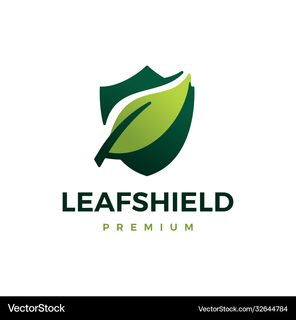Leaf shield logo icon Royalty Free Vector Image