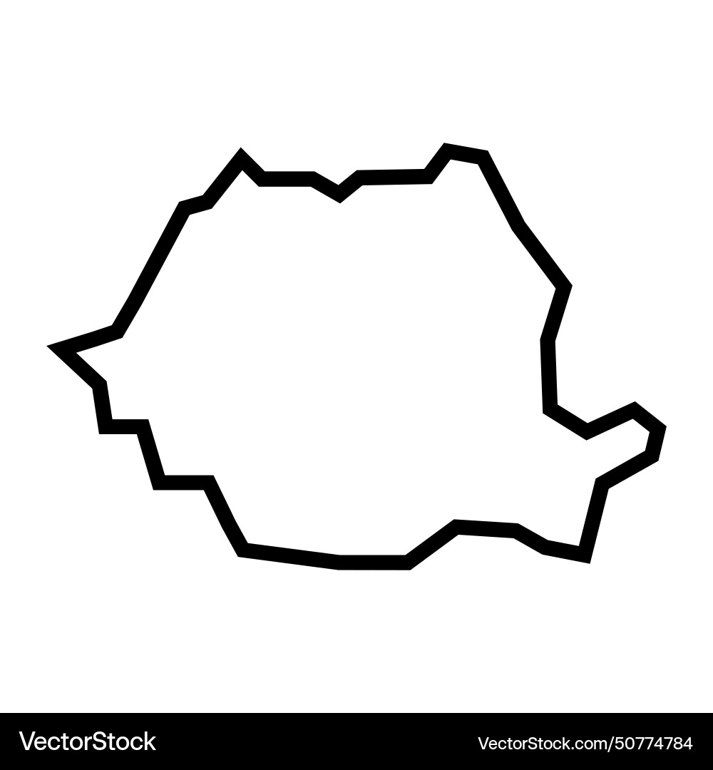 Romania outline map on white background Royalty Free Vector