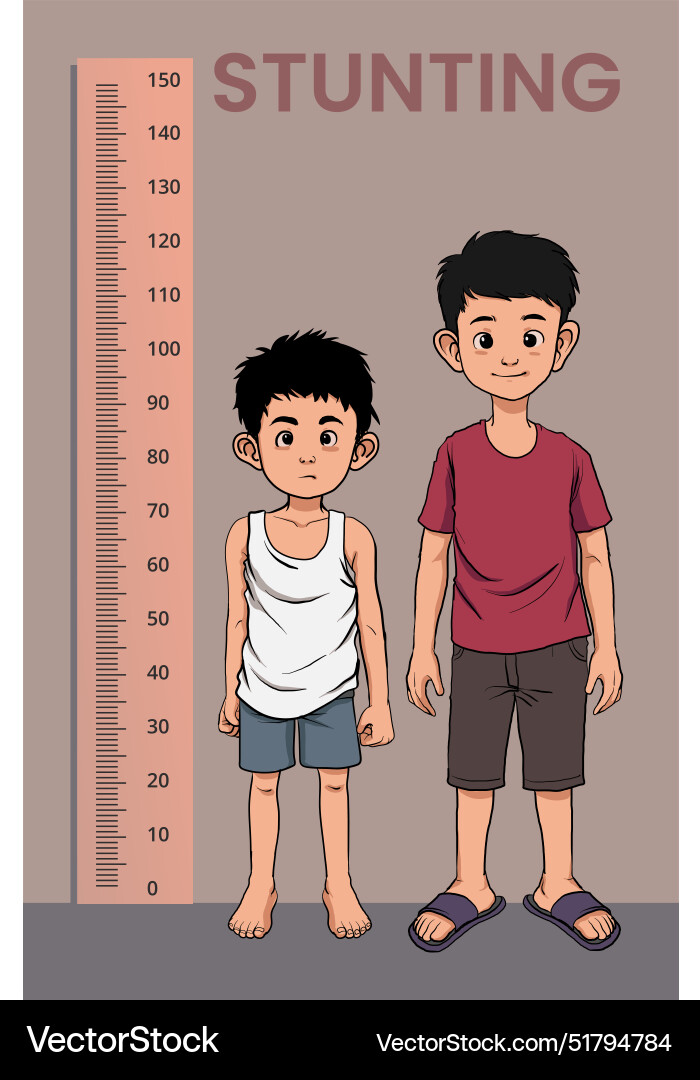 Stunting in children Royalty Free Vector Image