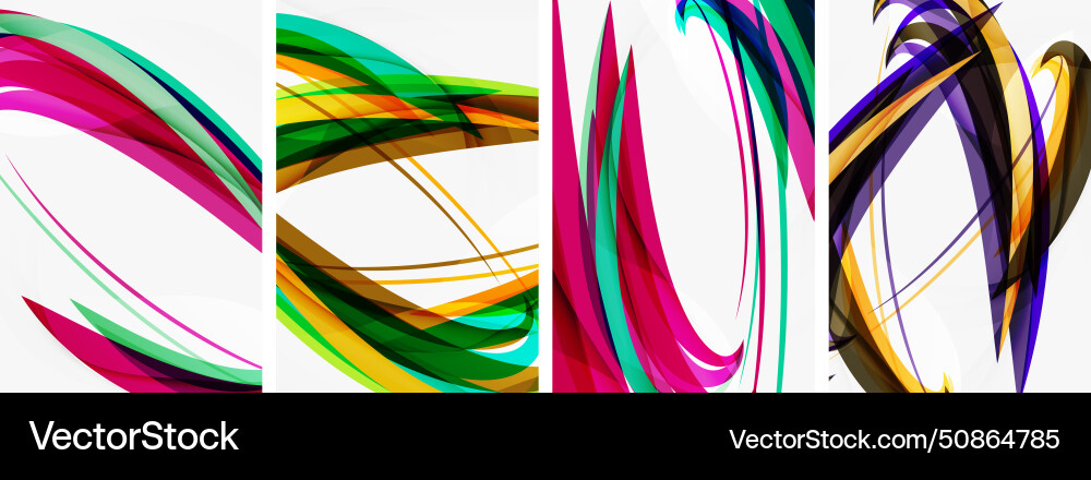 Abstract colorful wave posters for wallpaper Vector Image