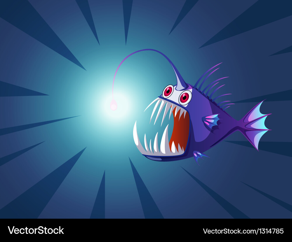 Angler fish Royalty Free Vector Image - VectorStock