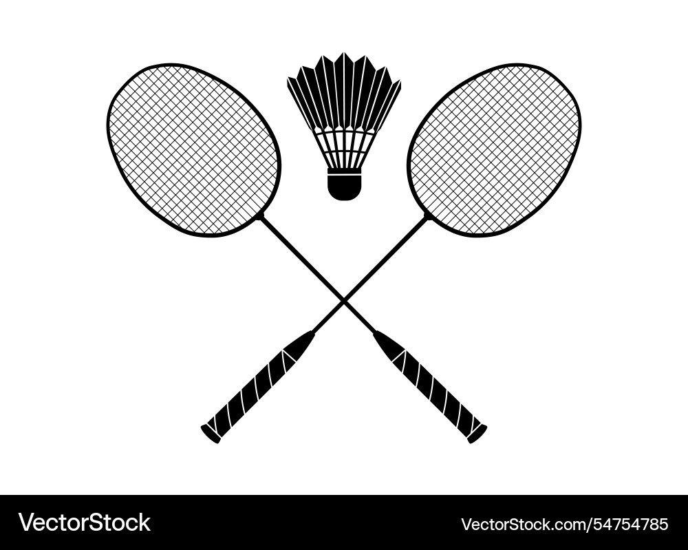 Badminton rackets with shuttlecock Royalty Free Vector Image