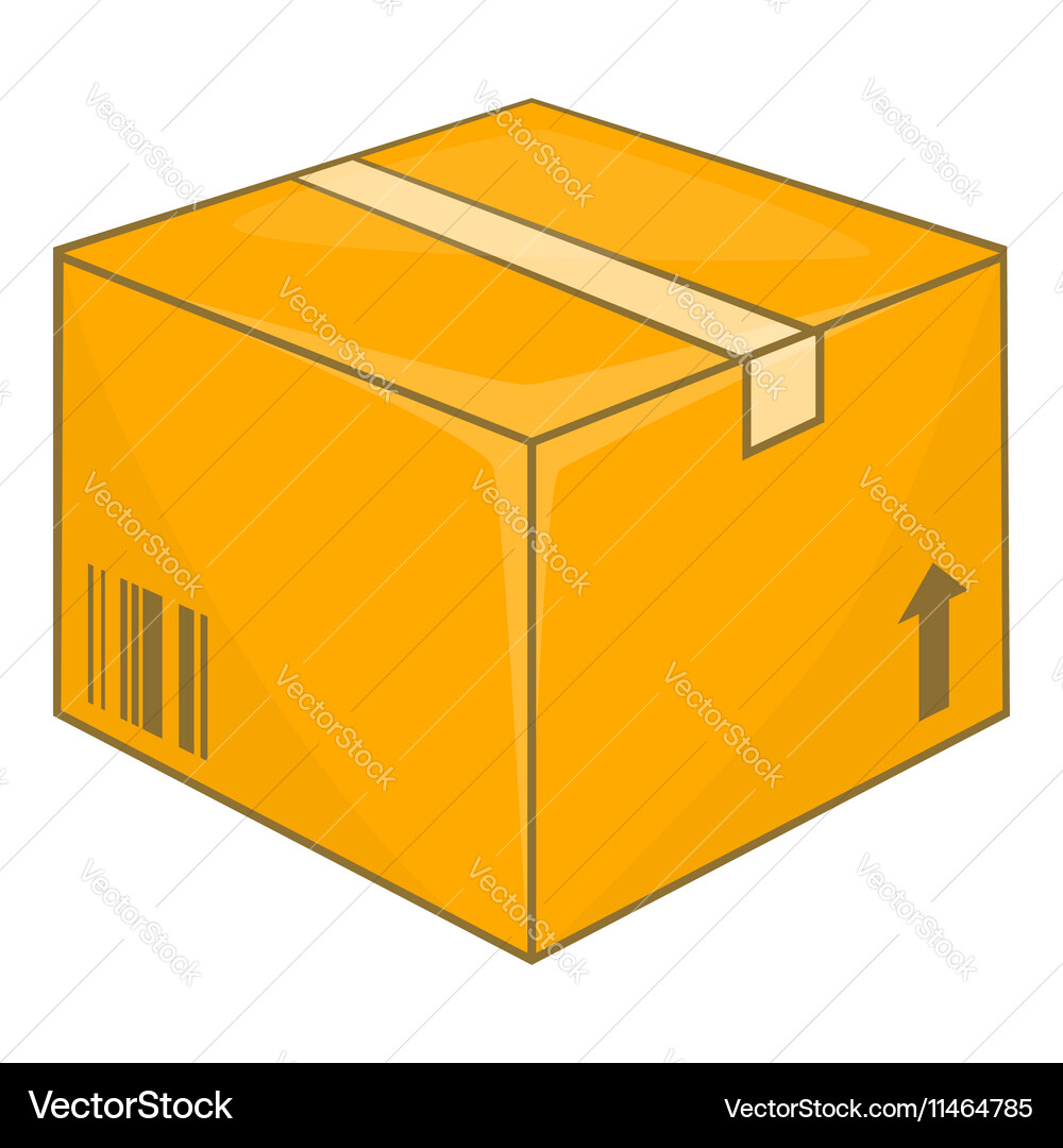 Cardboard box icon cartoon style Royalty Free Vector Image
