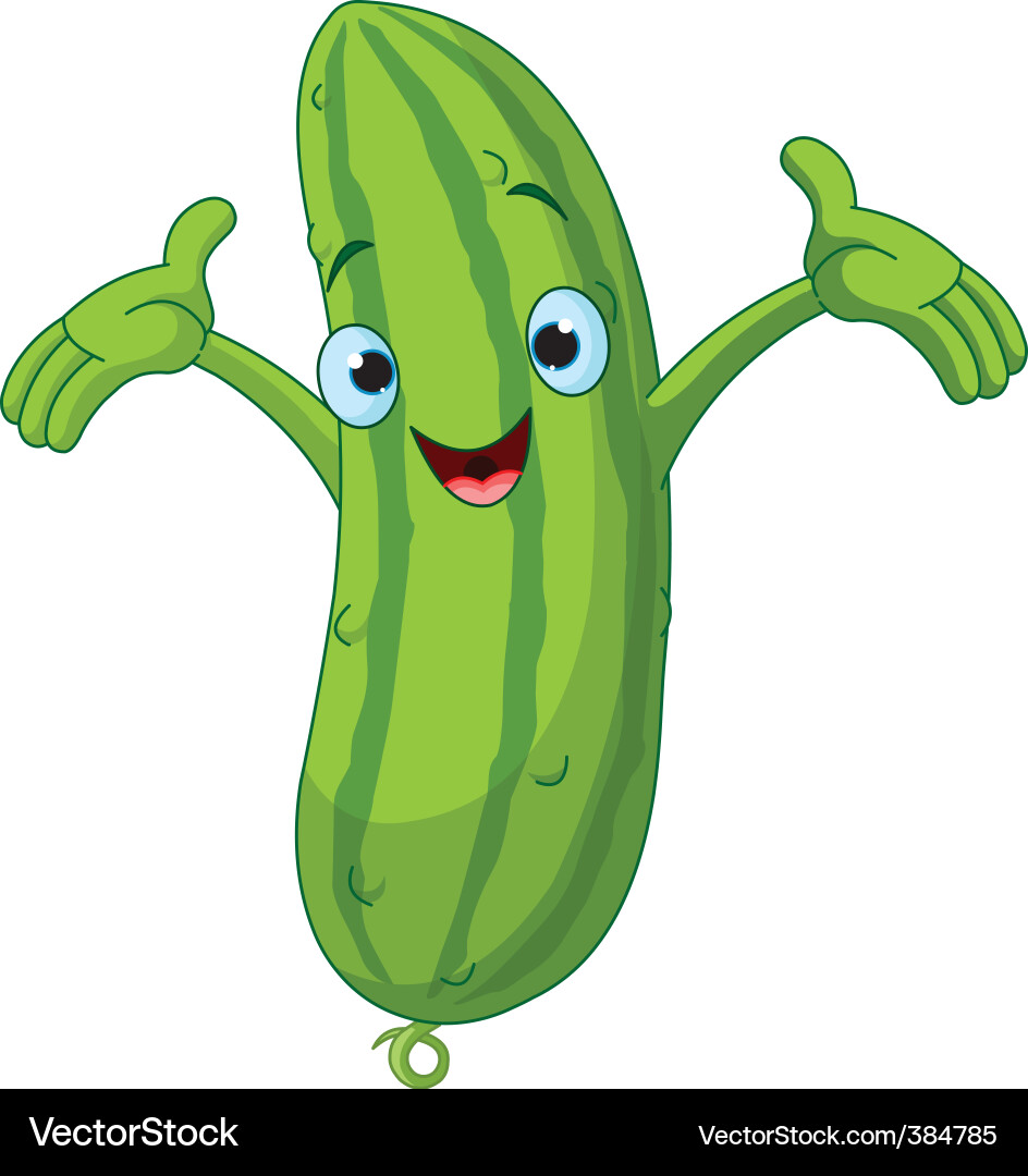 Cucumber cartoon Royalty Free Vector Image - VectorStock