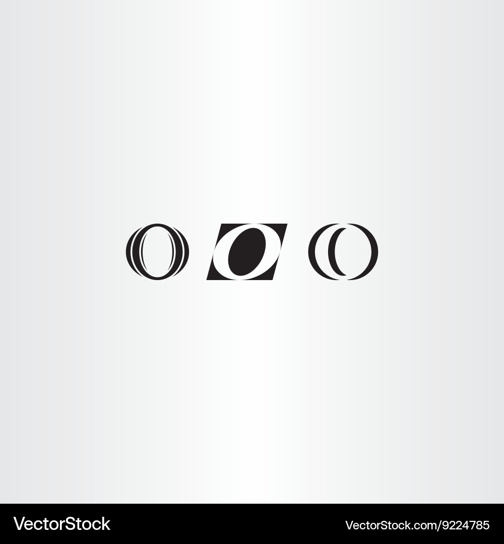 Icons o letter black logo set Royalty Free Vector Image