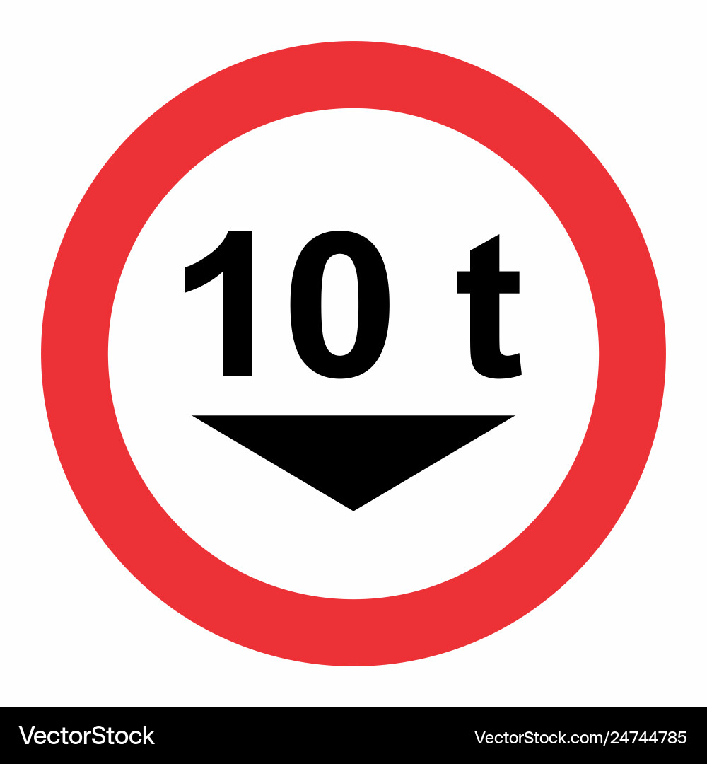 Maximum weight traffic sign Royalty Free Vector Image