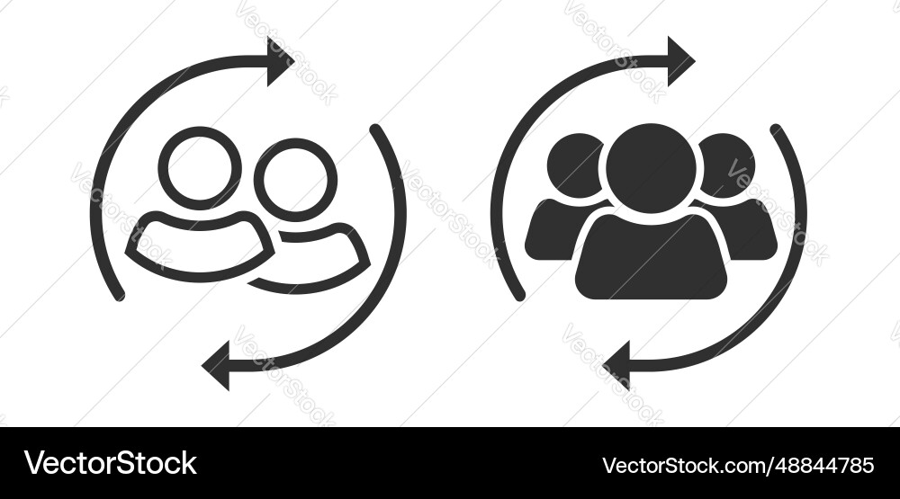 Mitarbeiter Besucher Rotation-Icon zurück Loyalität