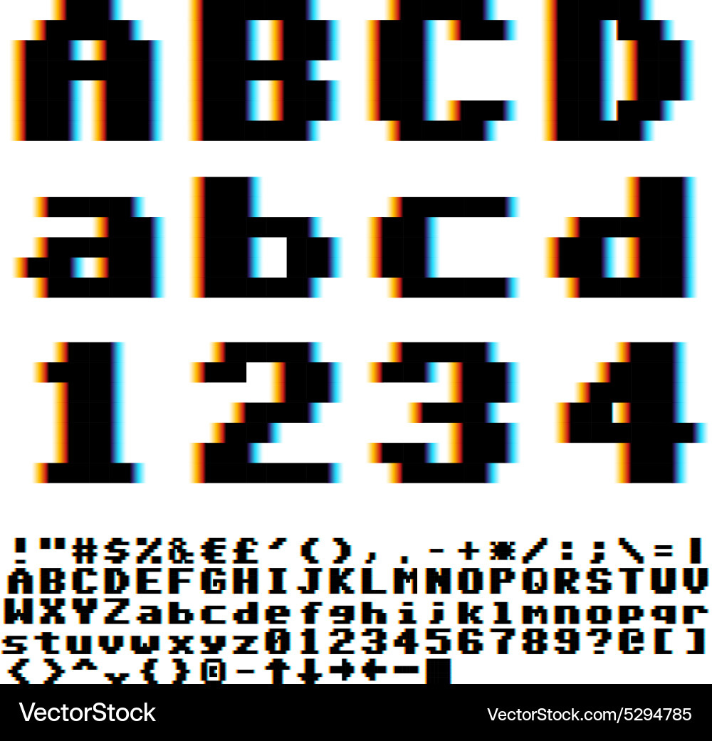 Pixel font Royalty Free Vector Image - VectorStock