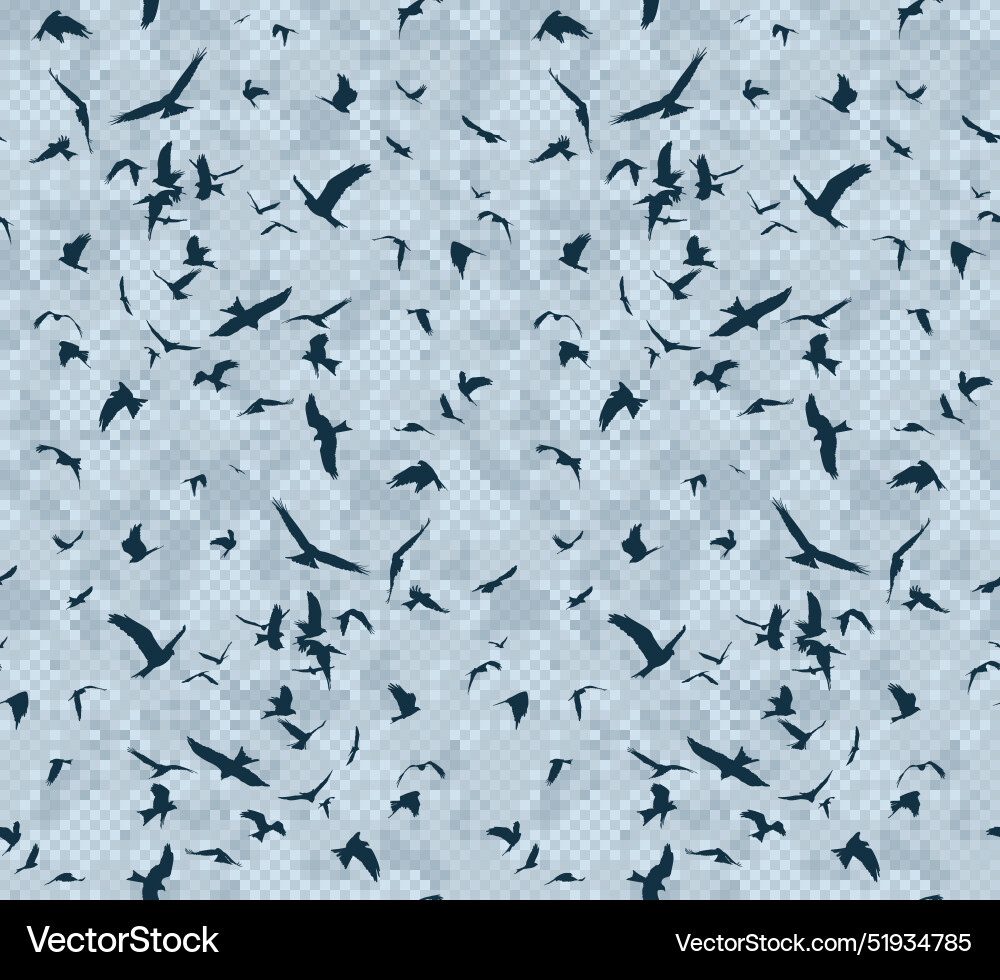 Seamless background with birds in flight Vector Image