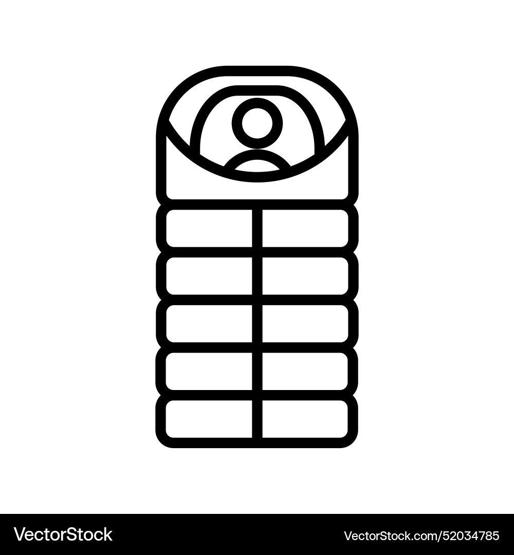 Sleeping bag linear logo mark in black and white Vector Image