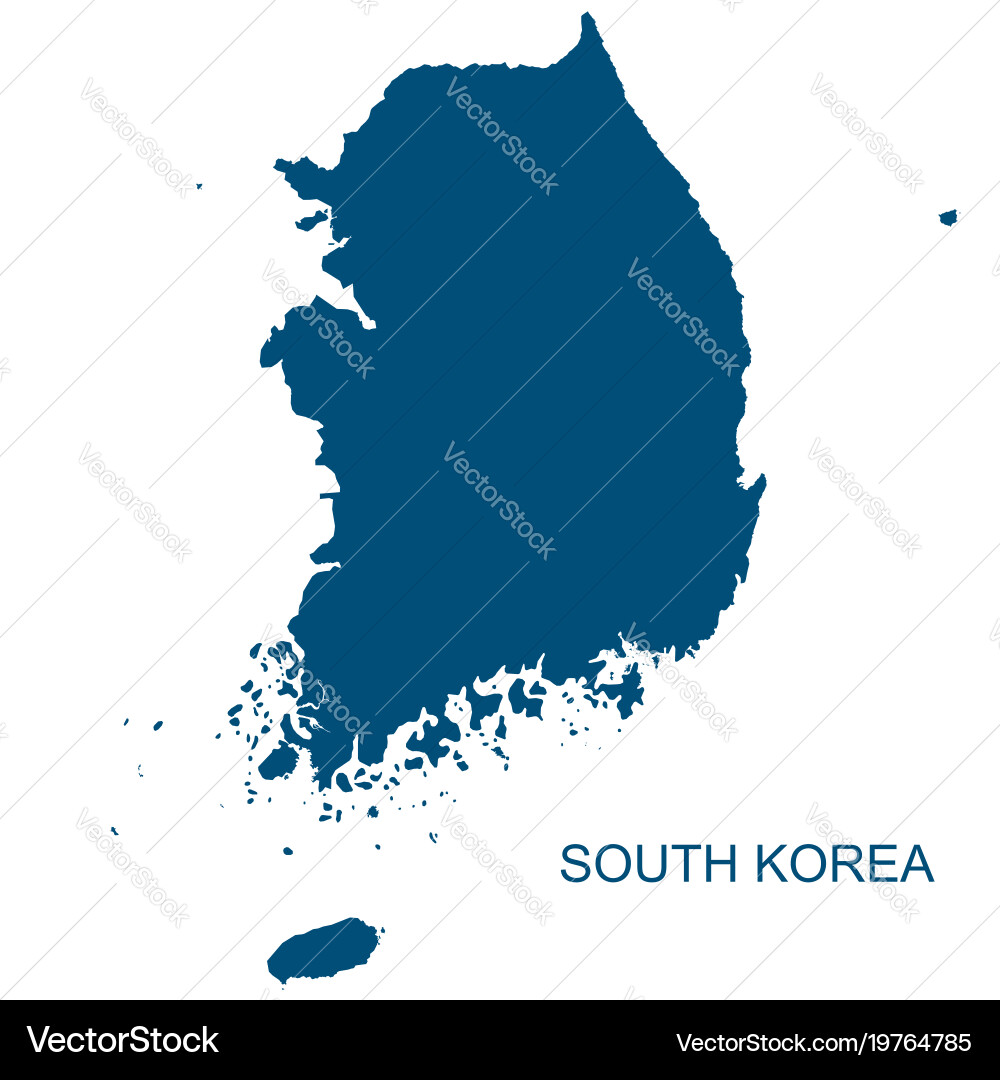 South Korea Map Outline Royalty Free Vector Image