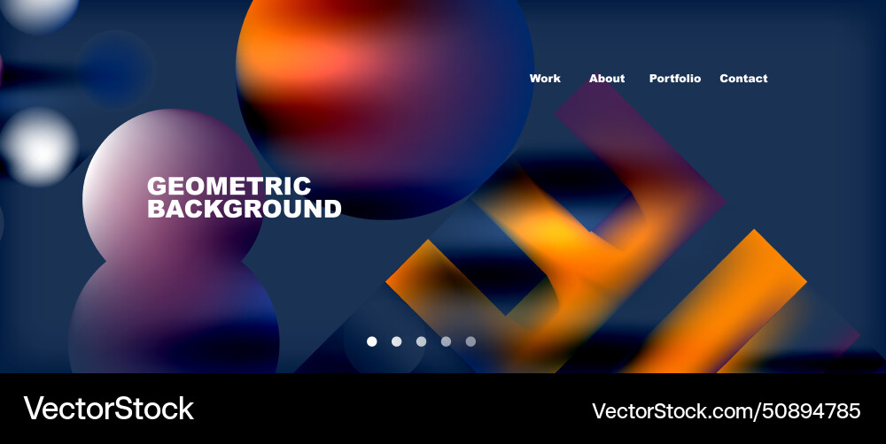 Various colorful geometric shapes abstract web Vector Image