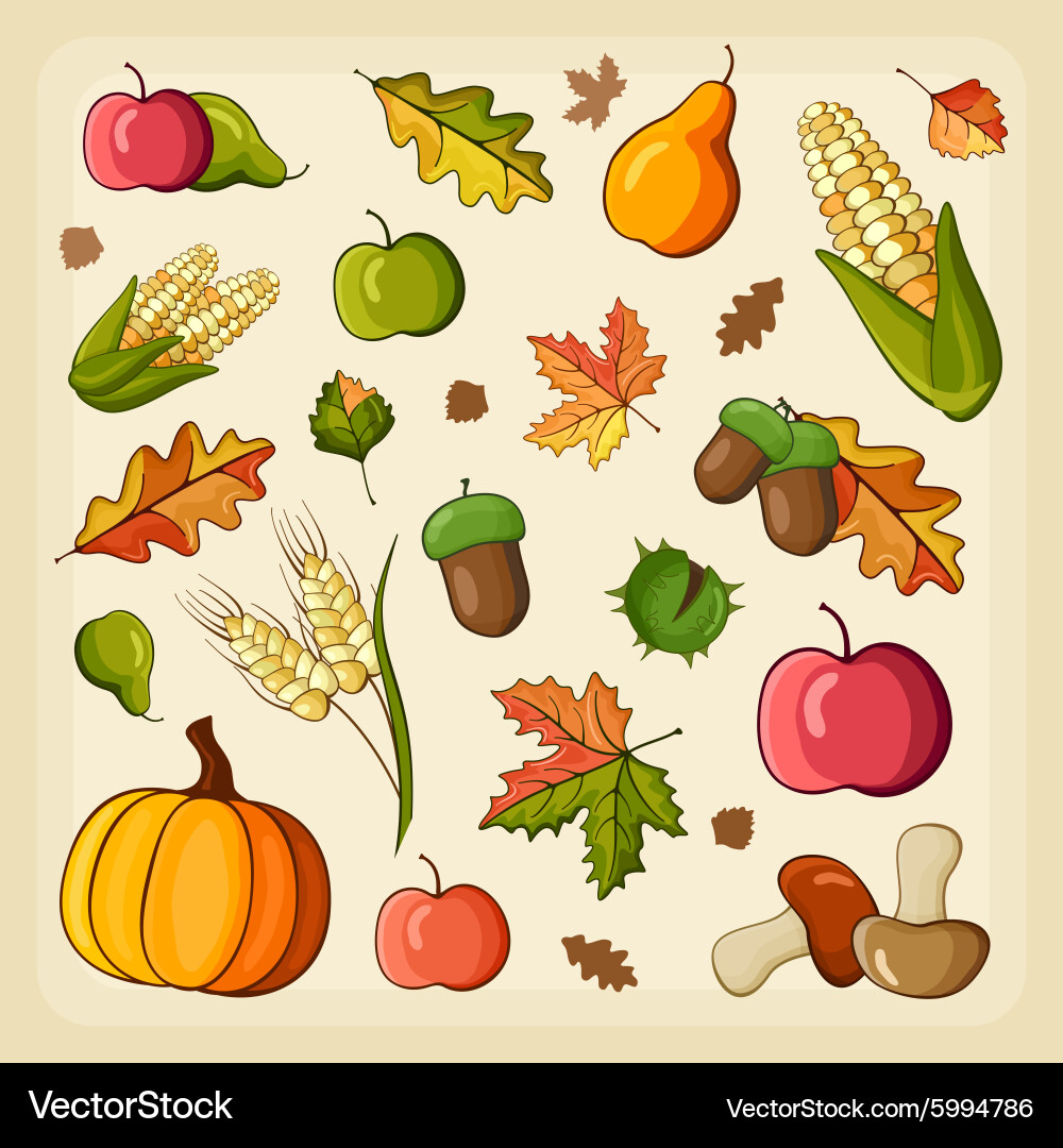 Autumn Harvest Icons - Thanksgiving Royalty Free Vector