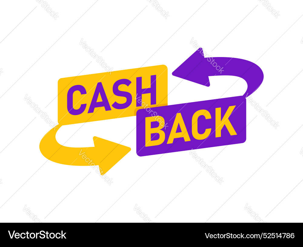 Cashback icon in flat style money back label Vector Image