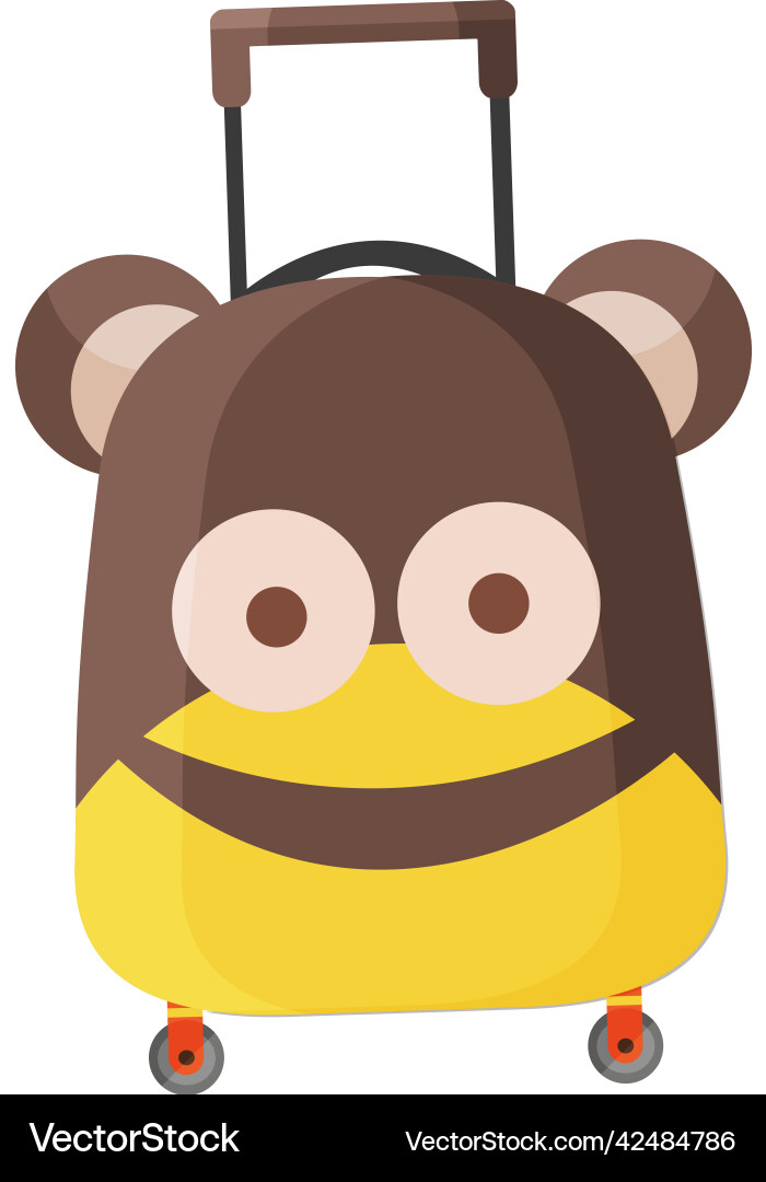 Childish trolley bag composition Royalty Free Vector Image