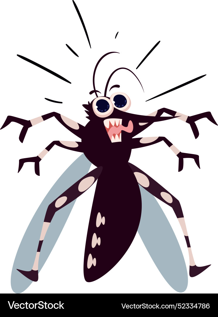 Dengue aedes mosquito cartoon Royalty Free Vector Image